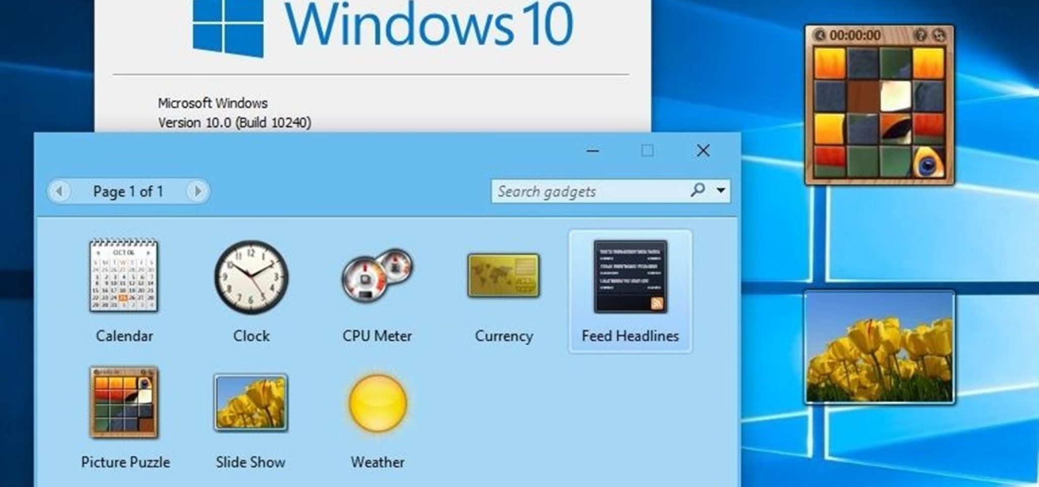 Como habilitar gadgets no Windows 10