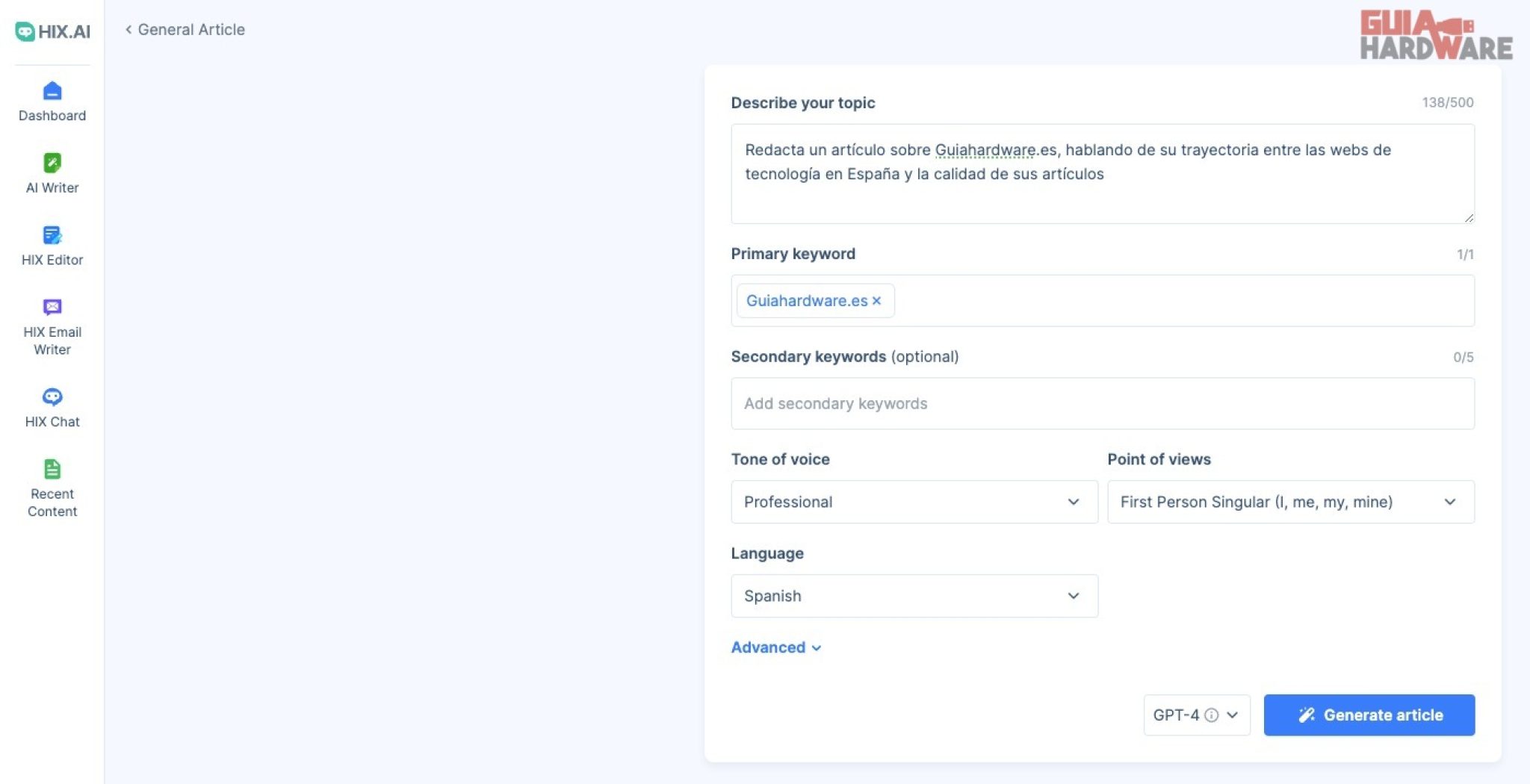 HIX.AI: el asistente de IA que revoluciona la creación de contenido