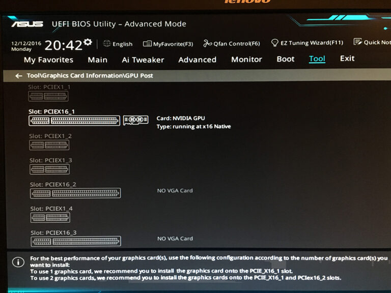 Løsninger hvis GPU-en ikke vises i PC-ens UEFI BIOS