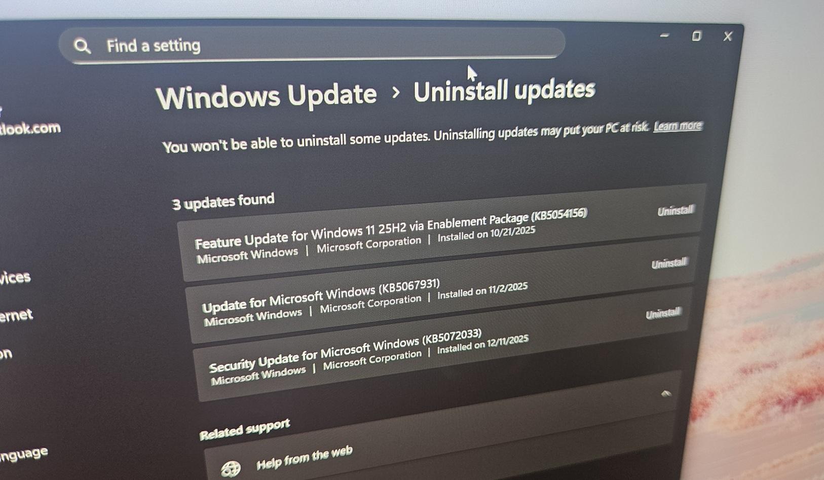 Masalah dengan kemas kini Windows 11 KB5072033